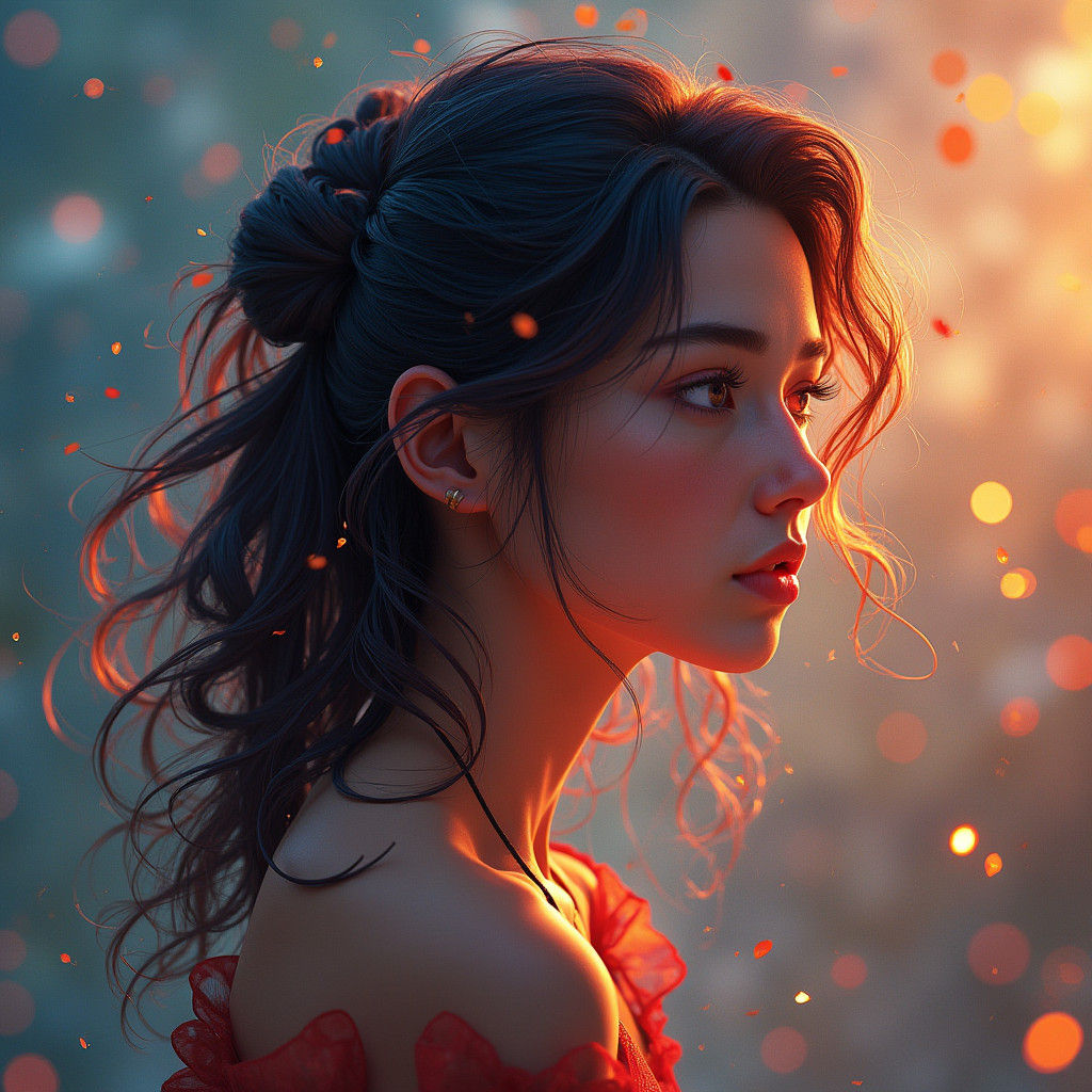 Dramatic Concept Art Portrait with Triadic Colors - AI Art