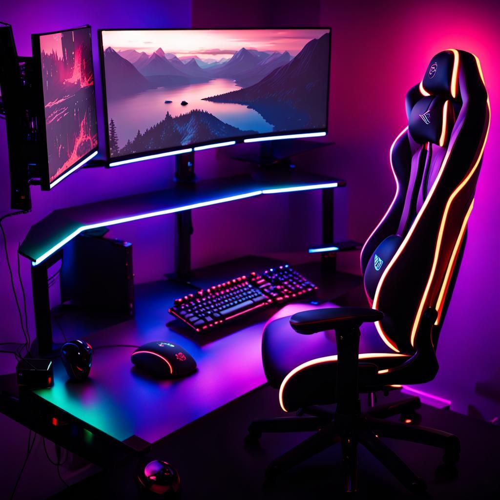 Gaming pc setup - AI Generated Artwork - NightCafe Creator