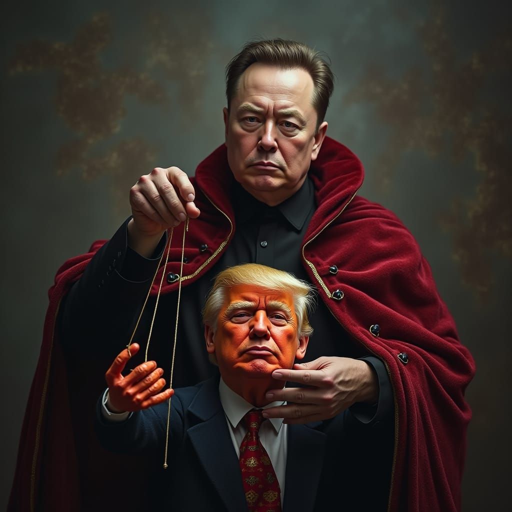 Elon Musk Controls Puppet Trump Under Putin's Dark... - AI Art