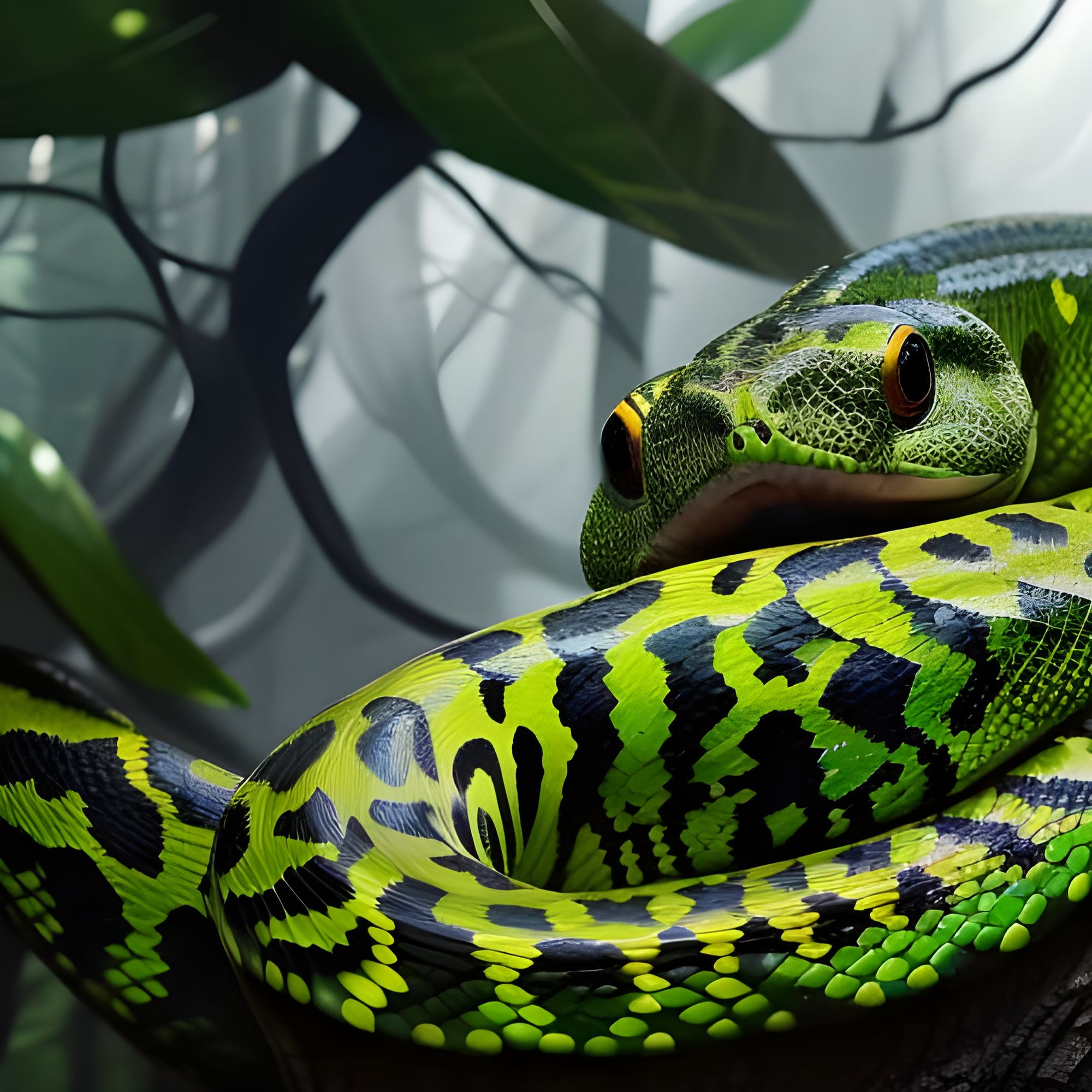 epic green tree python : r/nightcafe