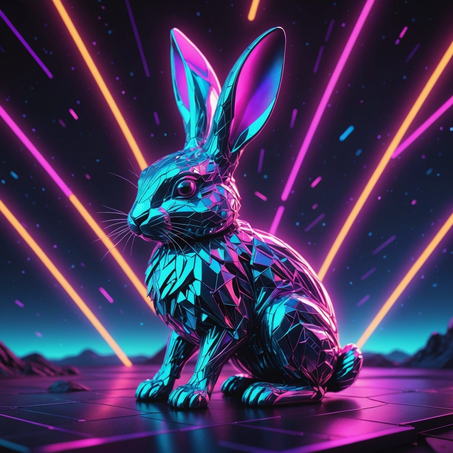 Cosmic Bunny Vibe-A-Tron - AI Generated Artwork - NightCafe Creator