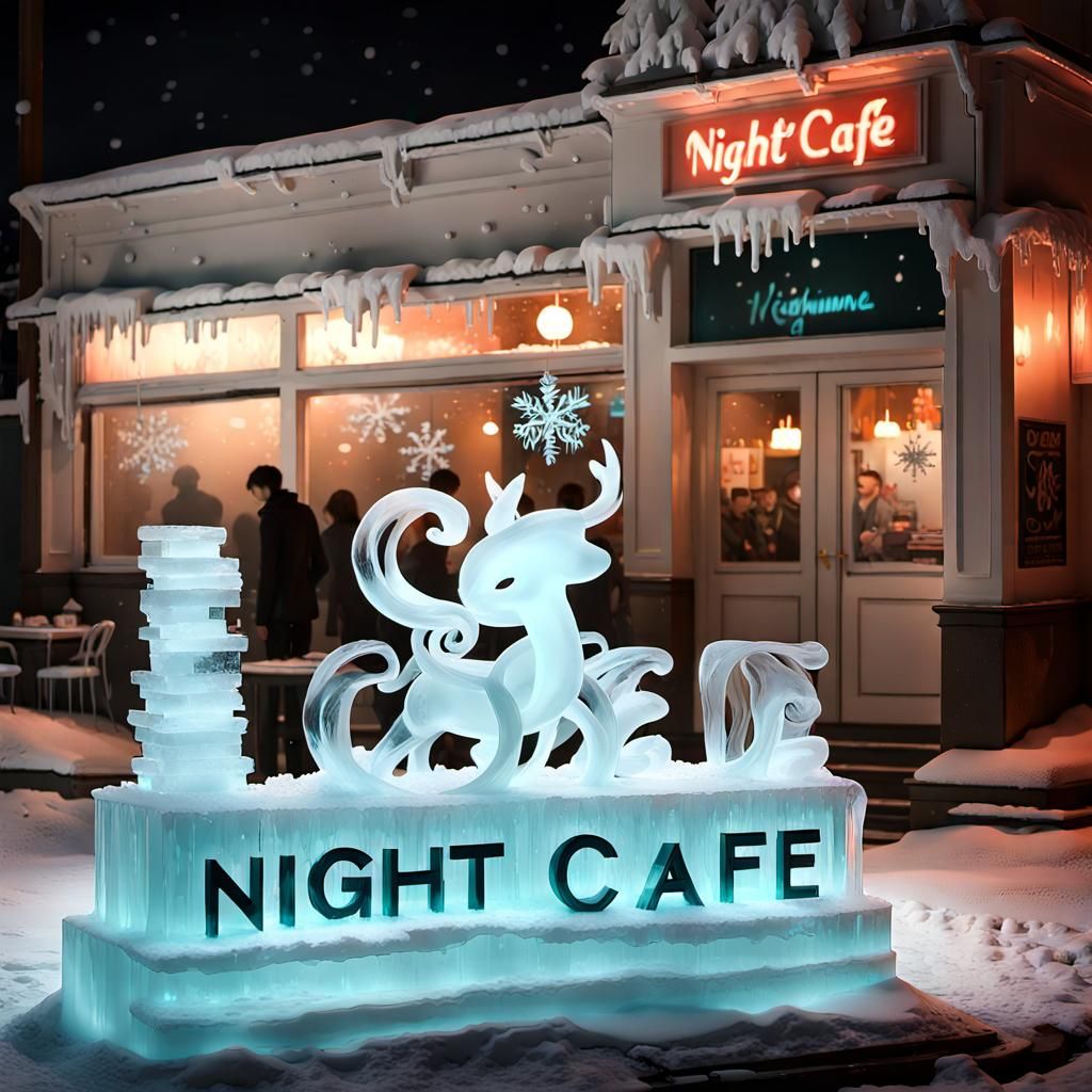 Dinner with Night Cafe Sculpture - AI Generated Artwork - NightCafe Creator