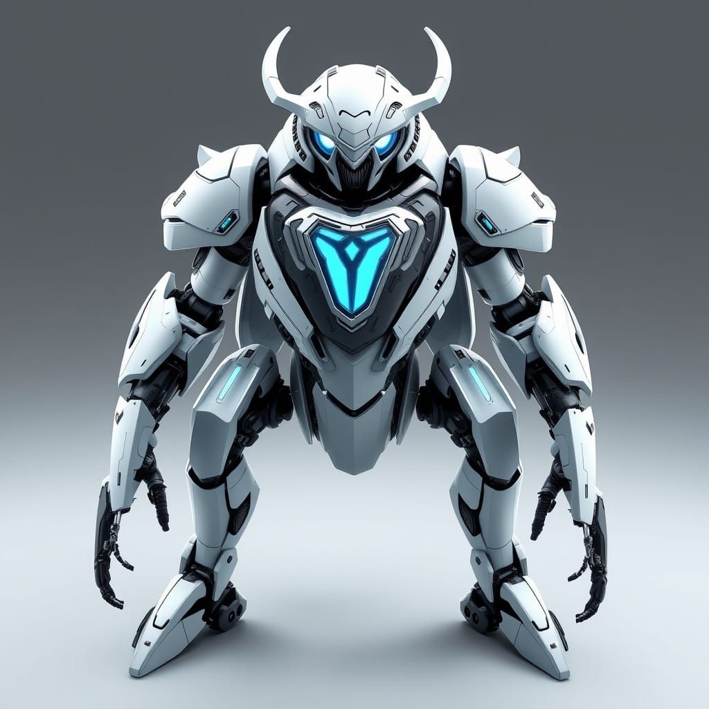 Heroic Robotic Beetle in Futuristic Armor - AI Art