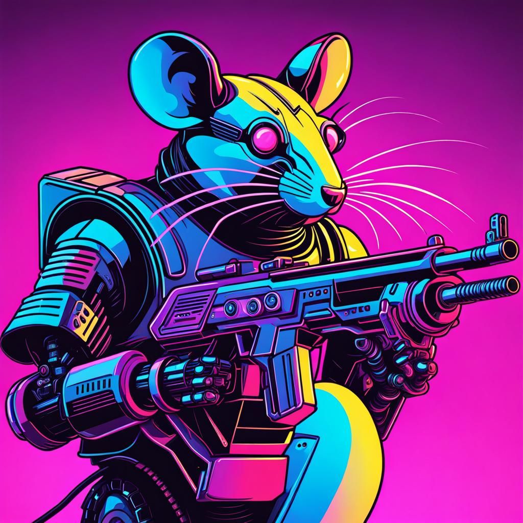 robot rat machine gun - AI Generated Artwork - NightCafe Creator