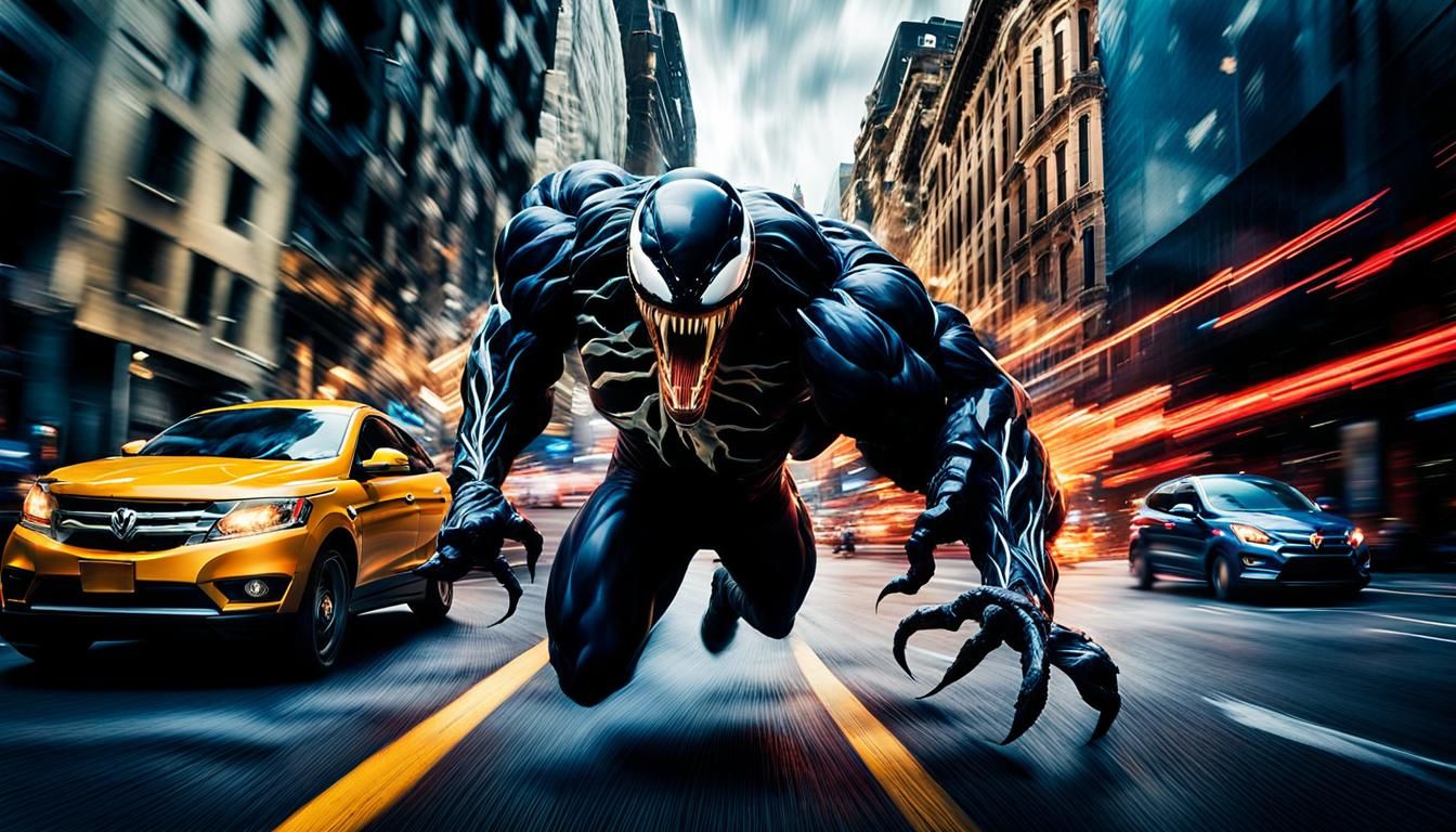 a dynamic and visually striking image of Venom fused collage of two ...