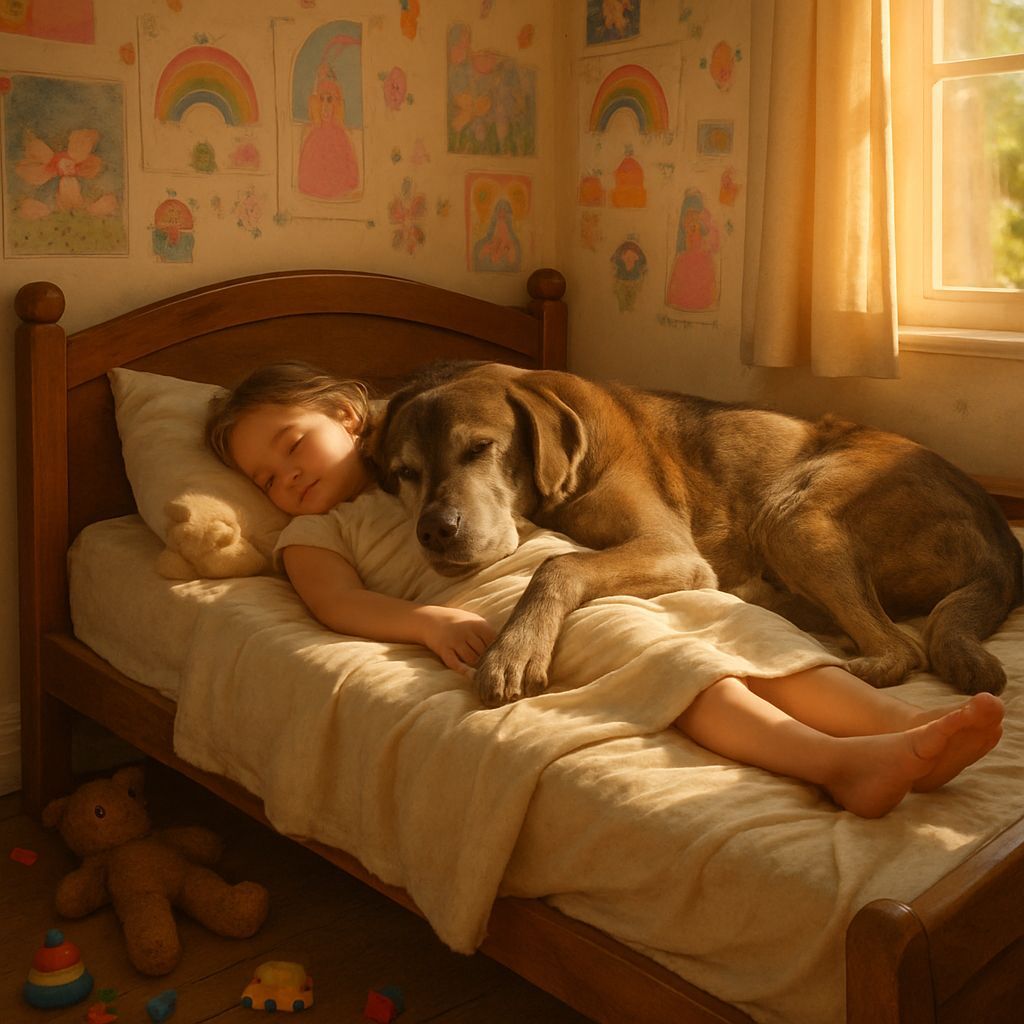 Friends for ever.. - Cozy Childhood Slumber Scene in Photore...