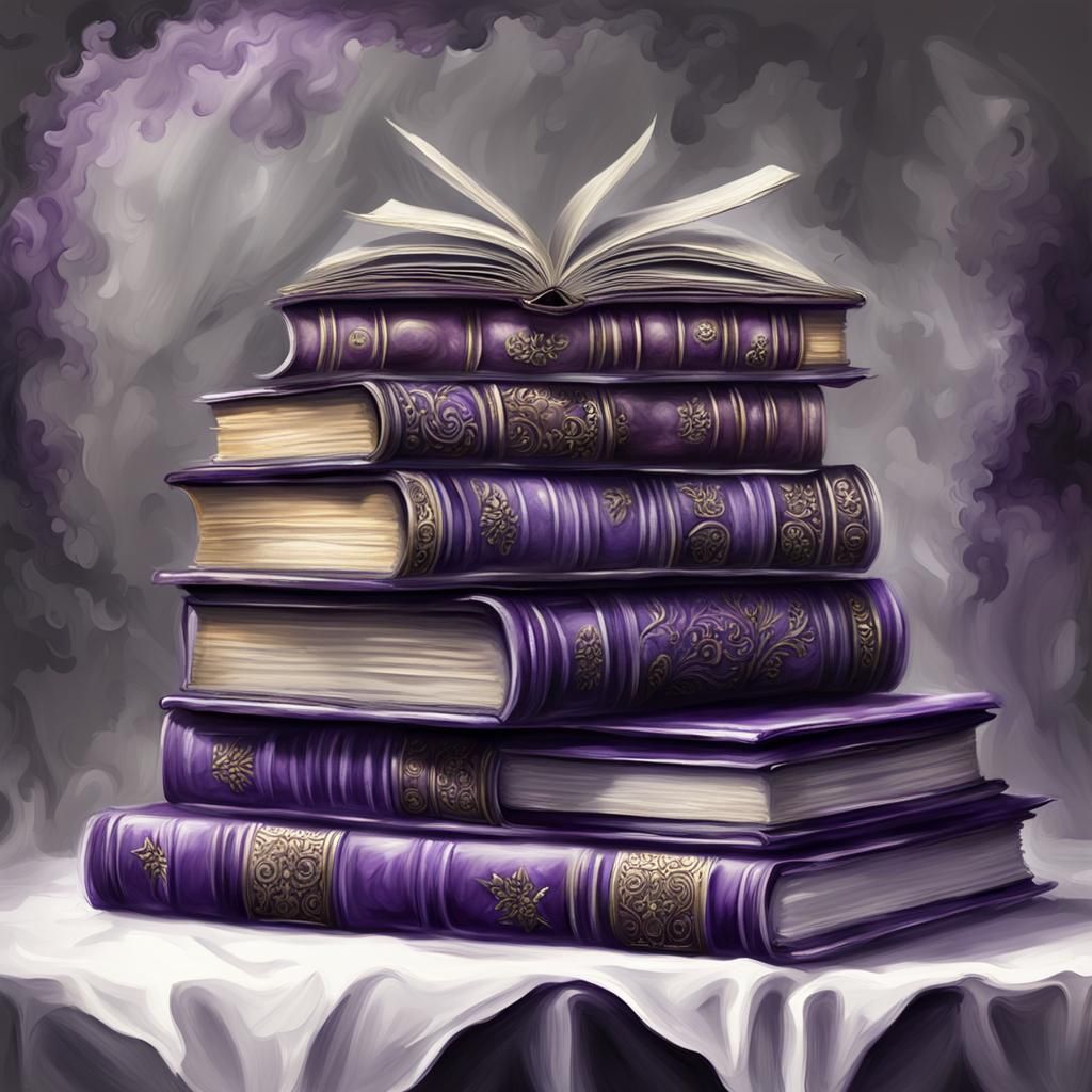 Decorated Detailed Books, - AI Generated Artwork - NightCafe Creator