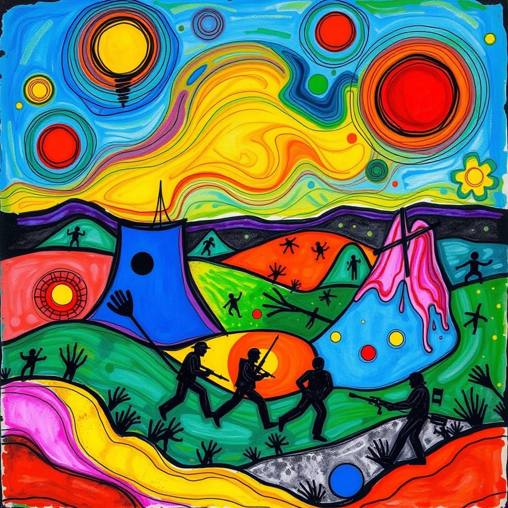 Kids Crayon drawings of politcs ,surreal child's drawing of colored ...