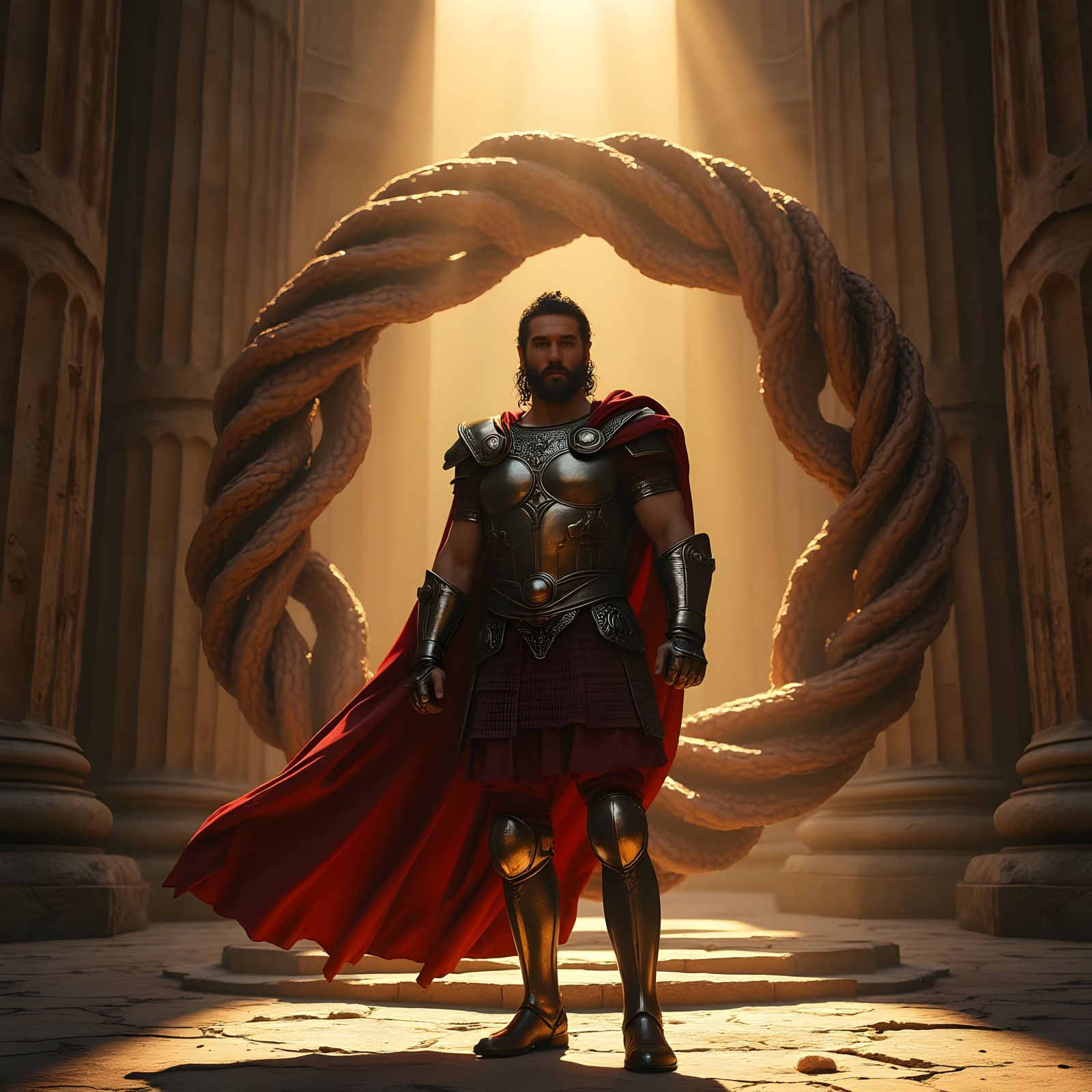 Alexander the Great Unravels the Gordian Knot in H... - AI Art