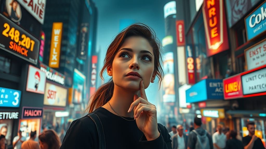 Ethereal Thinker in a Futuristic Cityscape - AI Art