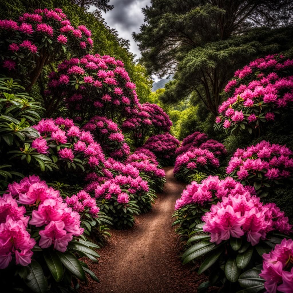 Rhododendrons flowering - AI Generated Artwork - NightCafe Creator