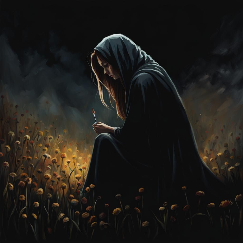 Midnight Grieving - AI Generated Artwork - NightCafe Creator