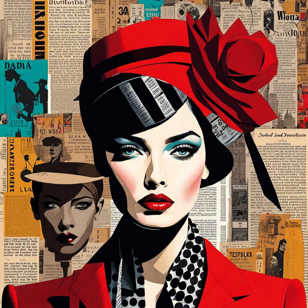 Fashion Illustration dadaism art woman , texture,mixmedia,collage of ...
