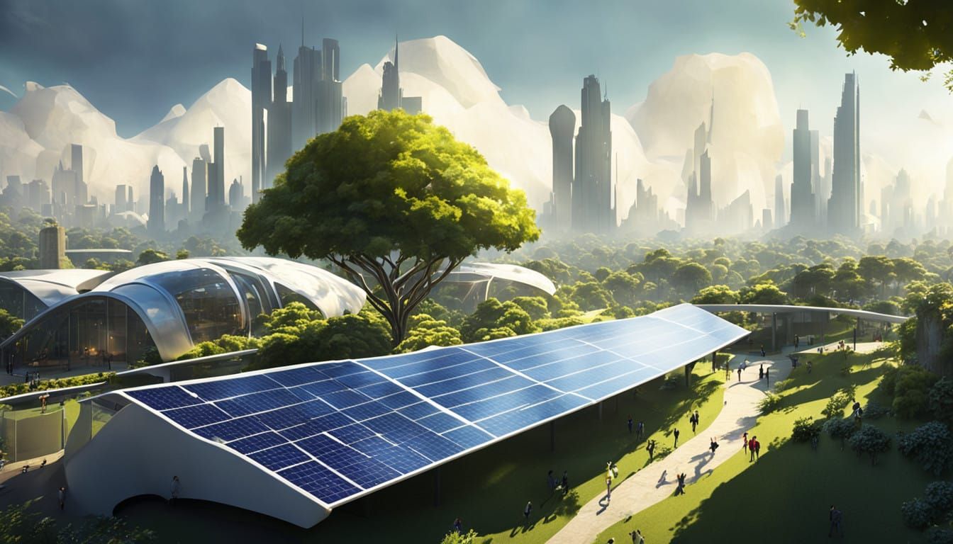 Cyber Utopia Cityscape in Ethereal Harmony - AI Art