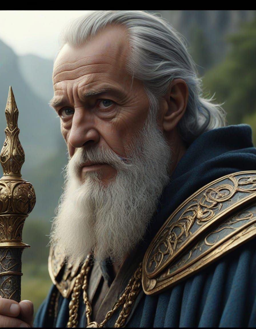 Epic Druid Portrait in a Vast, Detailed Landscape - AI Art