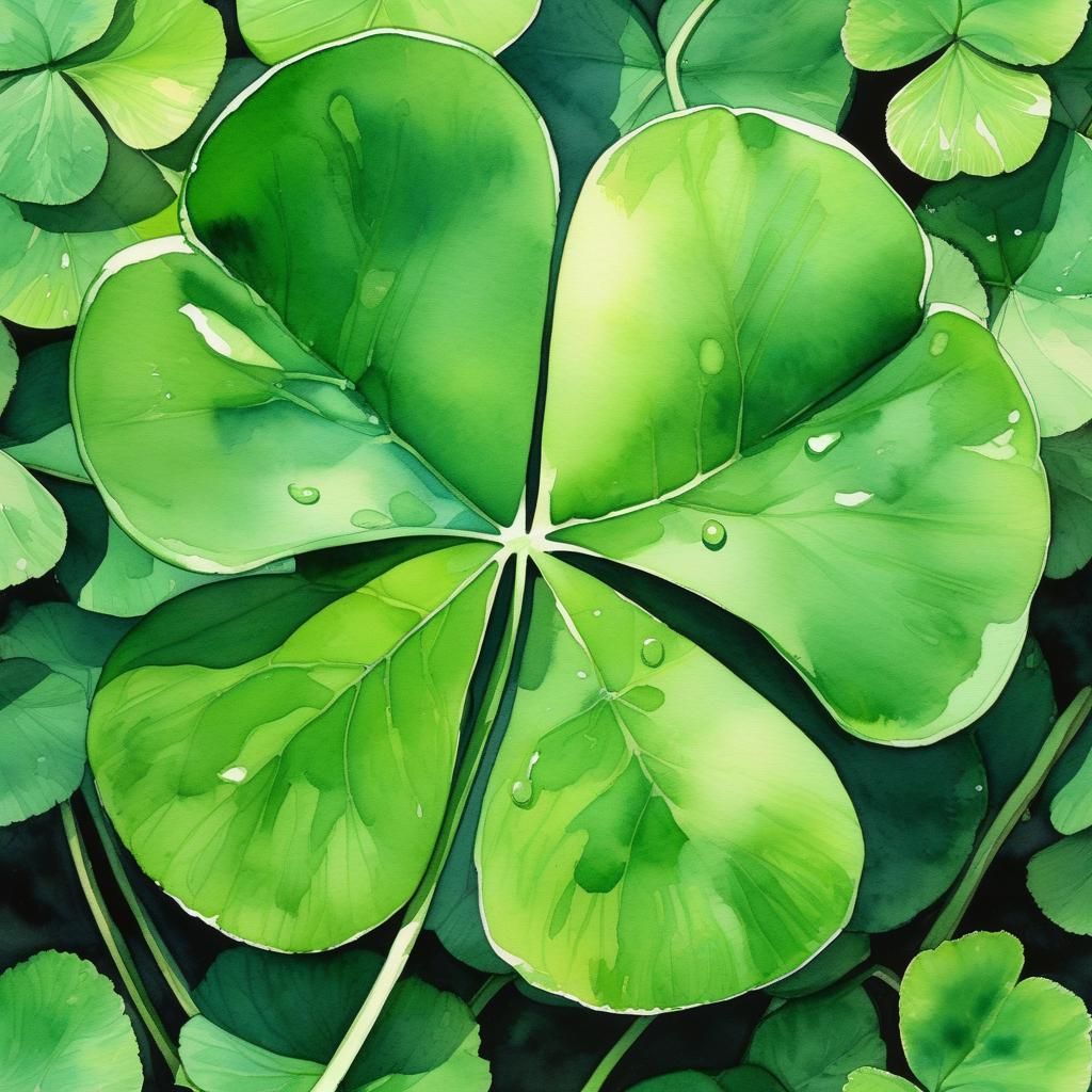 Four-leaf clover, by Greg Rutkowski, Studio Ghibli style - AI Generated ...