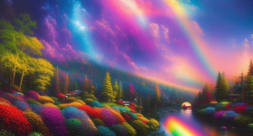 Universal rainbow of colors ethereal fantasy hyperdetailed Thomas ...