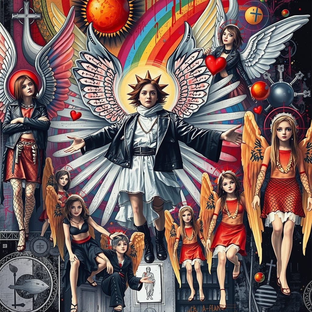 Redeem my demons Punk Faith Kids Crayon drawing of punk goth angels ...