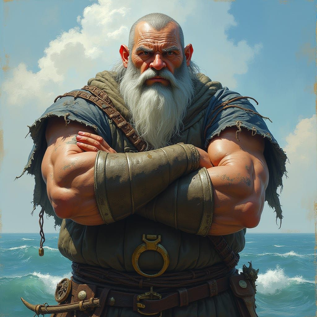 Stout Dwarf Sailor Monk with Weathered Complexion ... - AI Art