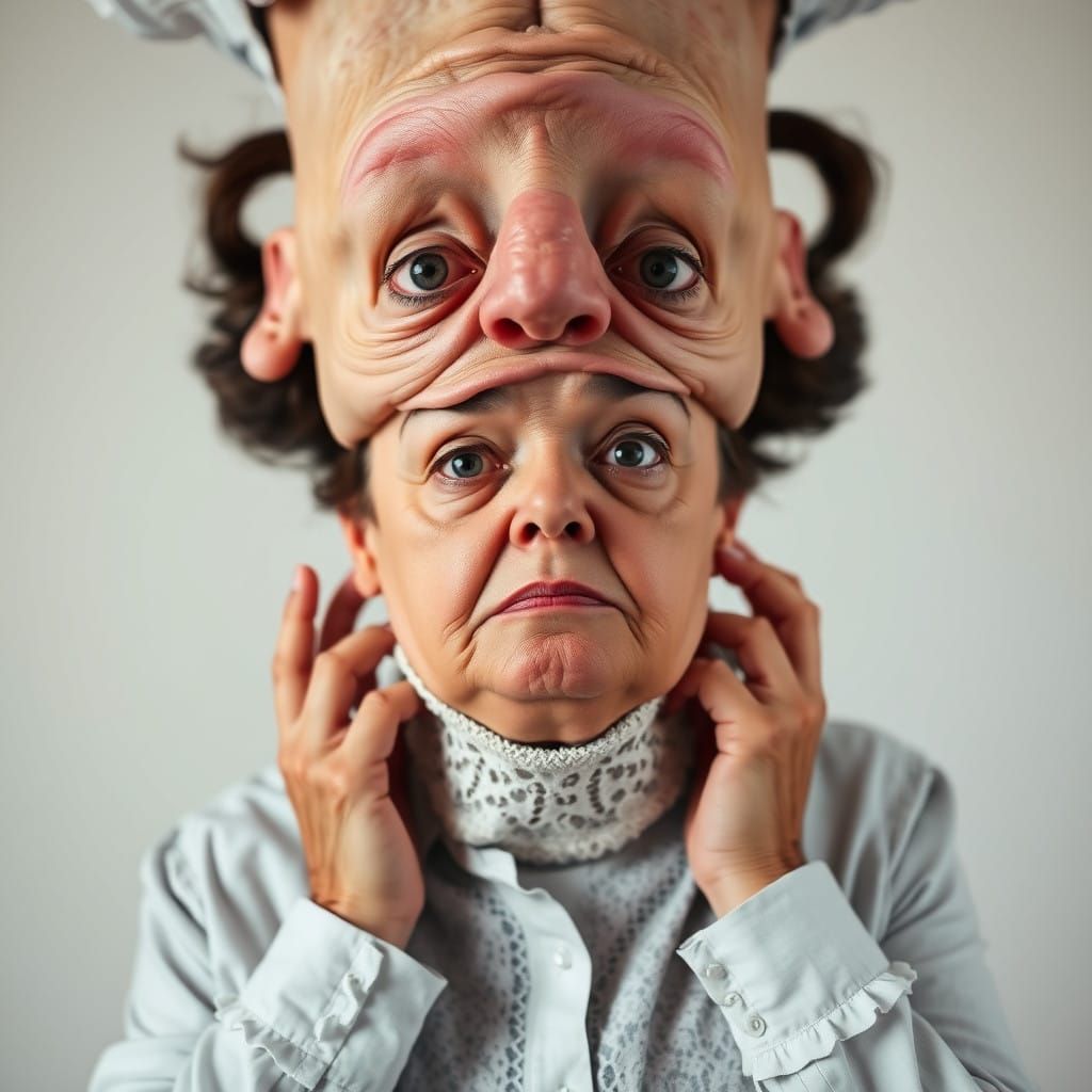 Surreal Portrait of a Distorted Woman - AI Art