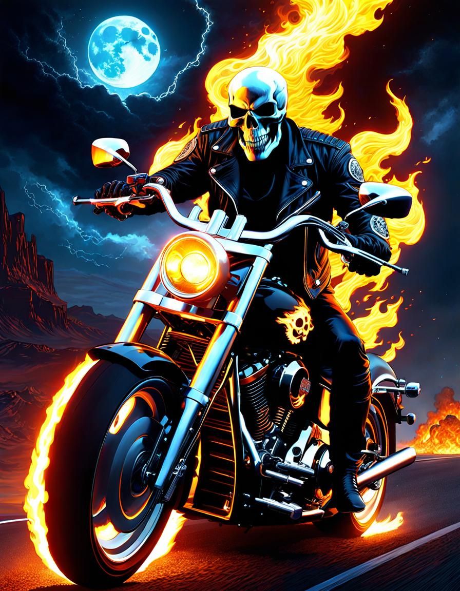 Ghost rider#2 - AI Generated Artwork - NightCafe Creator