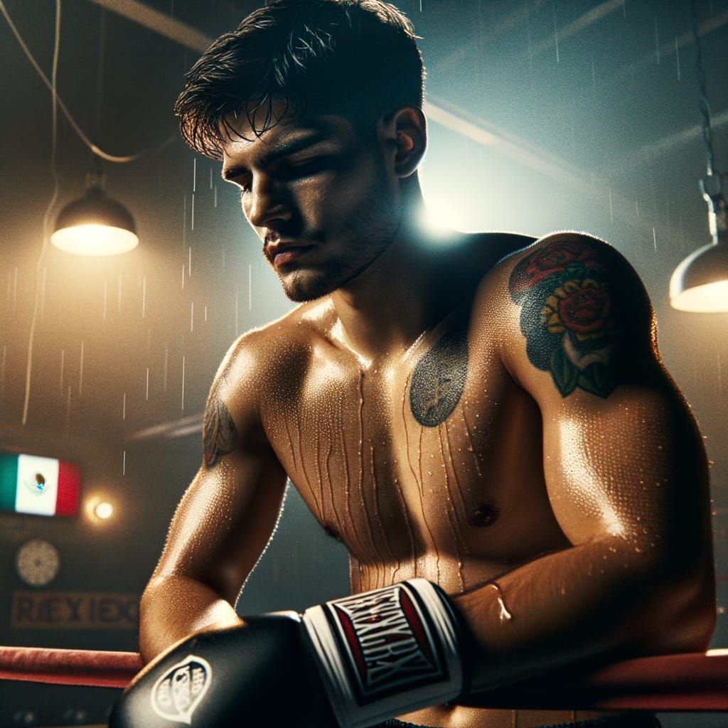 Mexican Boxer Emerges from the Fray - AI Art