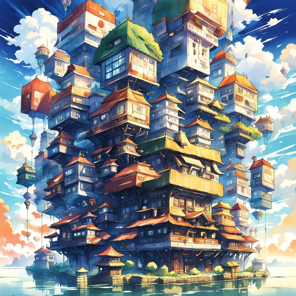 Stack- town - AI Generated Artwork - NightCafe Creator