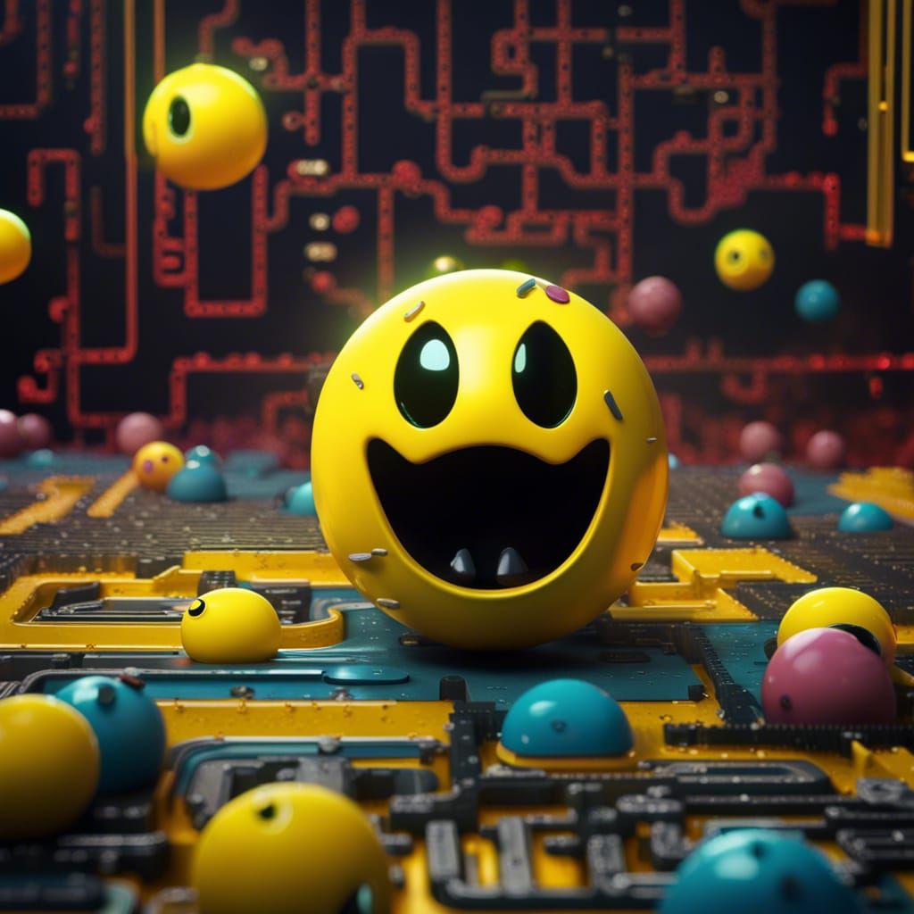 Cursed yellow pac man - AI Generated Artwork - NightCafe Creator