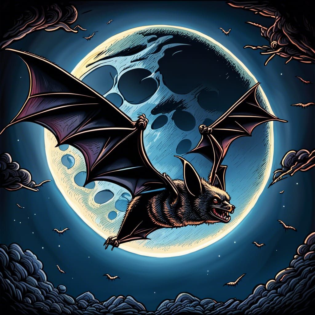 Bat in the night - AI Generated Artwork - NightCafe Creator