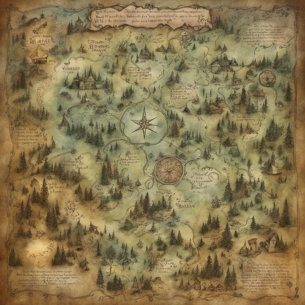 The witch's map of hidden places - AI Generated Artwork - NightCafe Creator