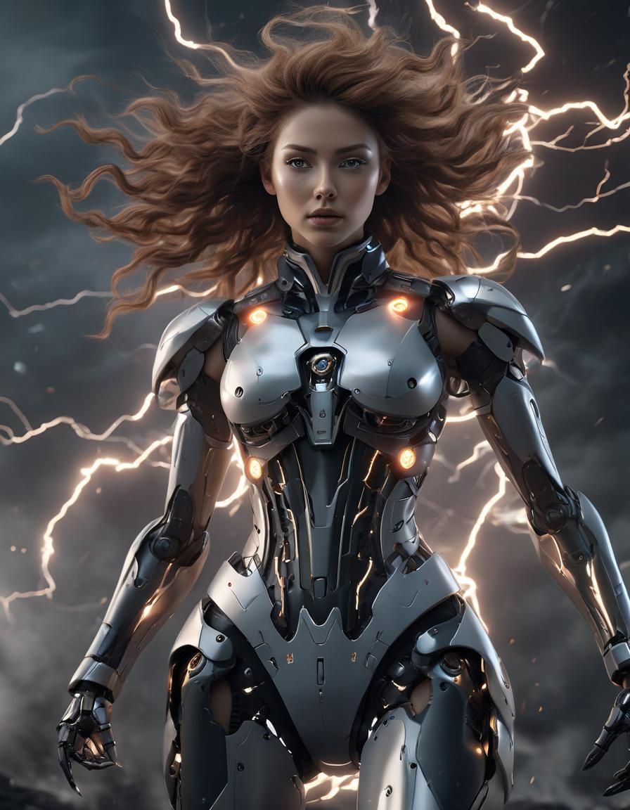 Lightning Droid - AI Generated Artwork - NightCafe Creator