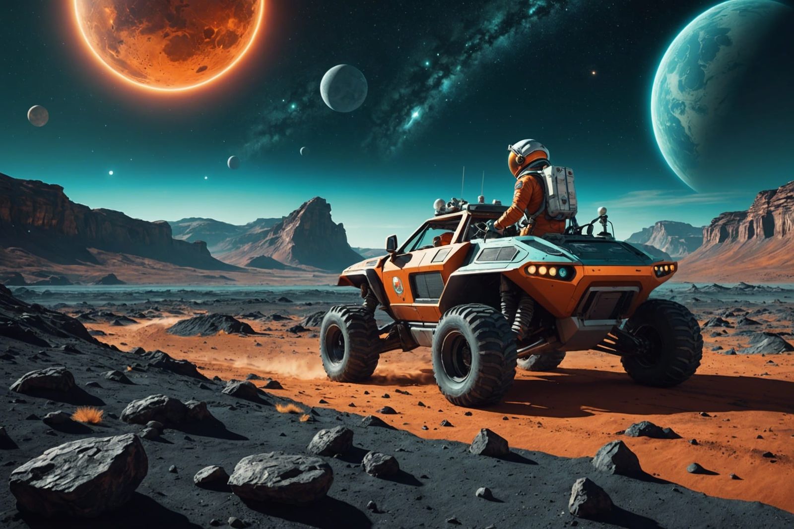 Astronaut exploring alien world. - AI Generated Artwork - NightCafe Creator