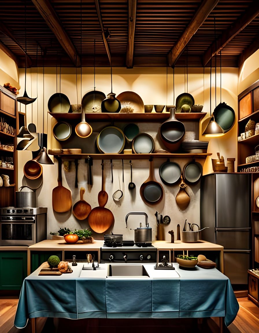 Kitchen pans - AI Generated Artwork - NightCafe Creator