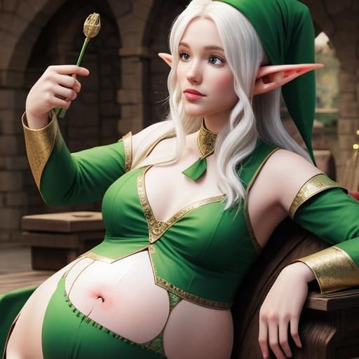 elf pregnant - AI Generated Artwork - NightCafe Creator