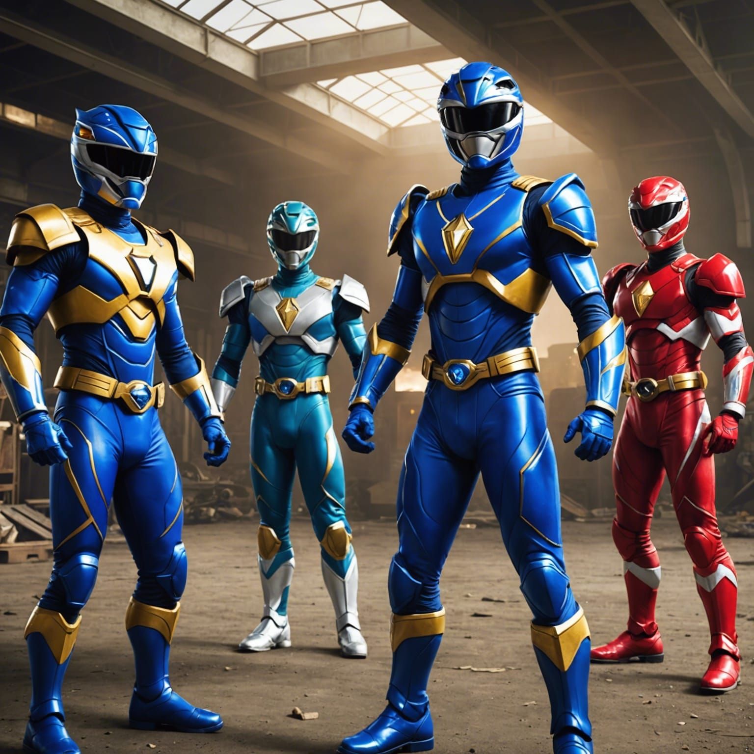 Blue power ranger Morphin time, getting ready for epic battle - AI ...
