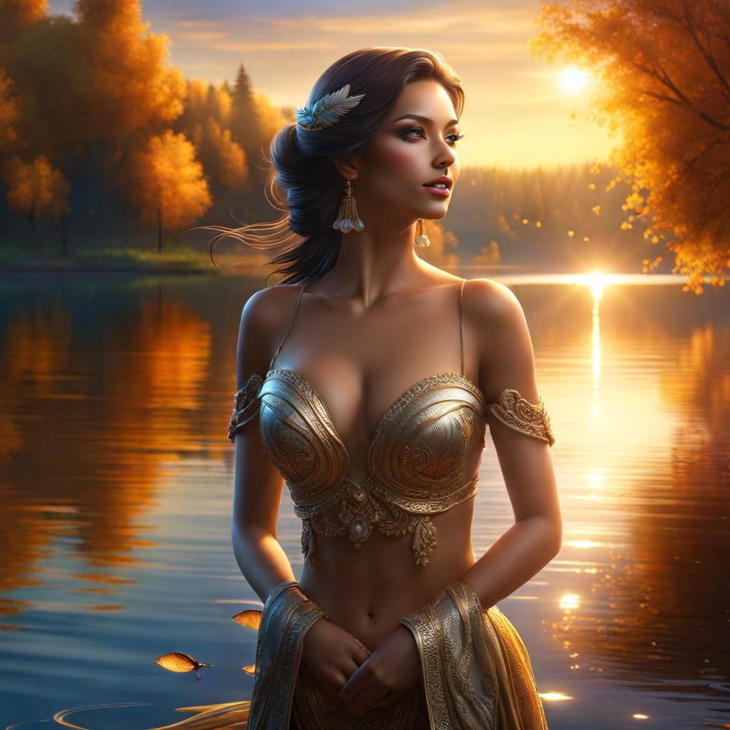 at the lake - AI Generated Artwork - NightCafe Creator