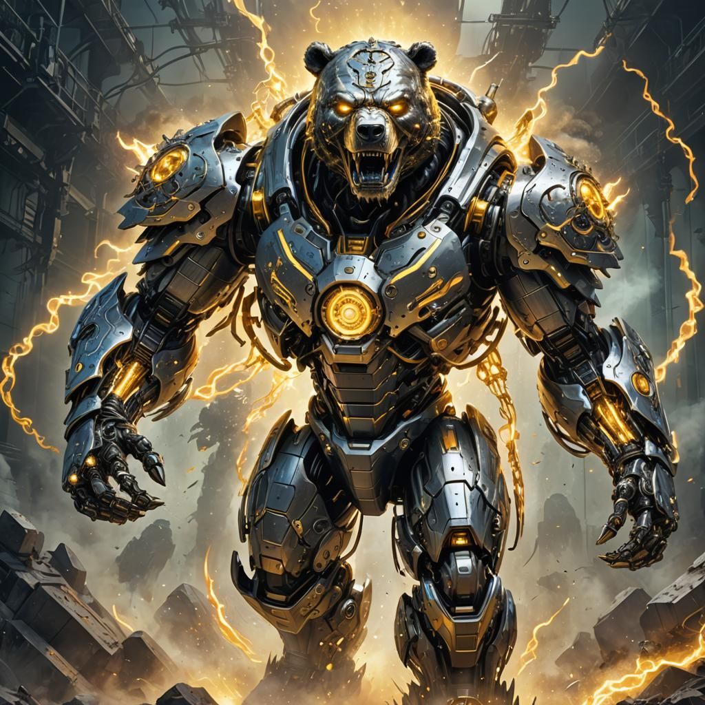 Mecha Cyborg Bear - AI Generated Artwork - NightCafe Creator