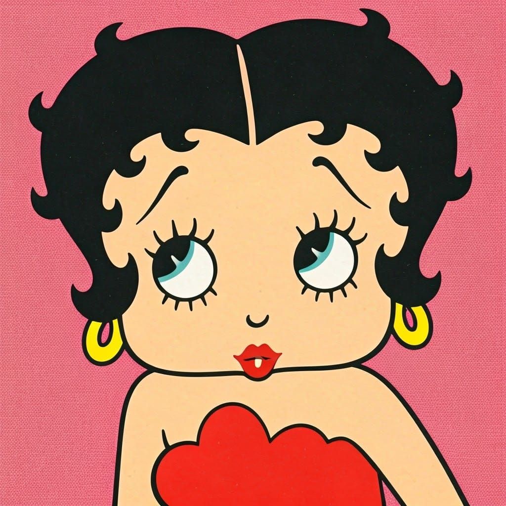 Betty Boop in Pop Art Portrait Comic Book Illustra... - AI Art