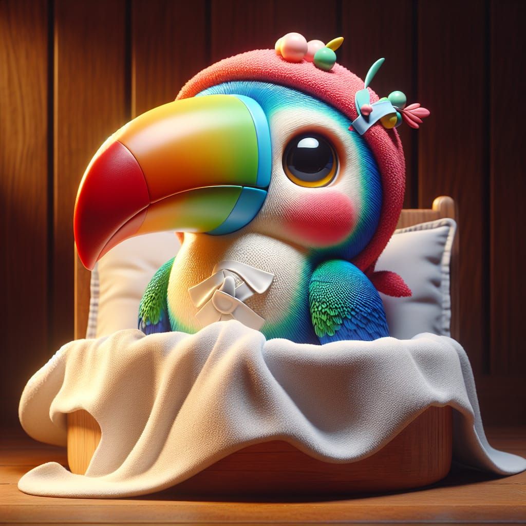 Sick in bed #4: The toucan - AI Generated Artwork - NightCafe Creator