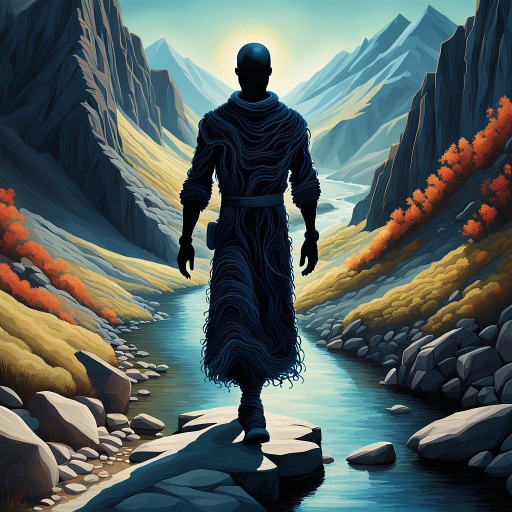 Meditating Shadow Man. - AI Generated Artwork - NightCafe Creator