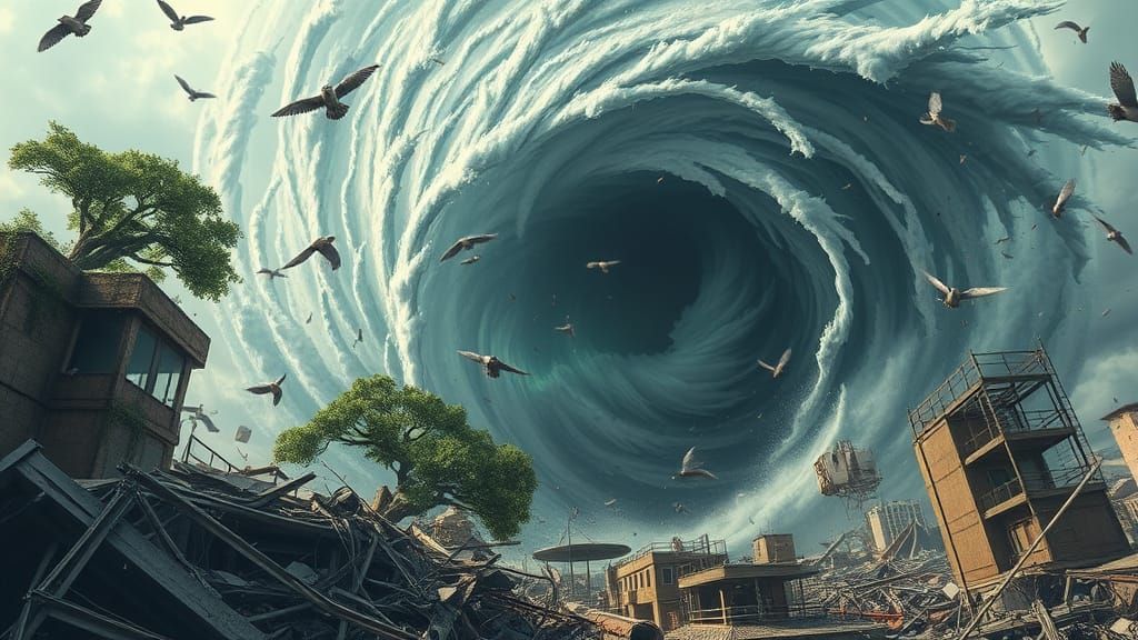 Swirling Cyclone in Surrealist Hyper-Realism - AI Art