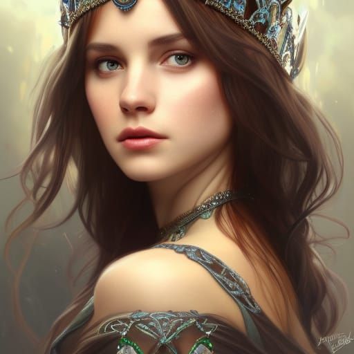 dark hair princess wearing celtic tiara - AI Generated Artwork ...
