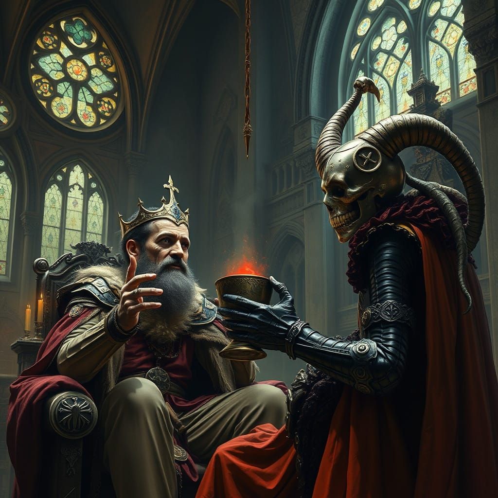 The Hanged King Reigns Eternally in Gothic-Byzanti... - AI Art