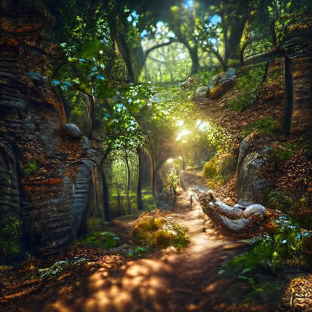 Peaceful sunlit woodland path beautifully lit Ferdinand Knab [8K 3D 8k ...