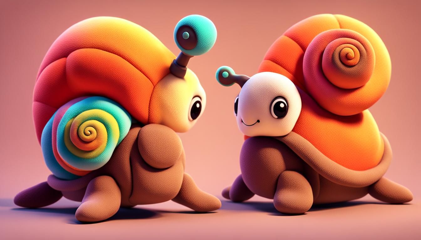 Close-up of a super cute snail-shaped plush doll. The picture shows the ...