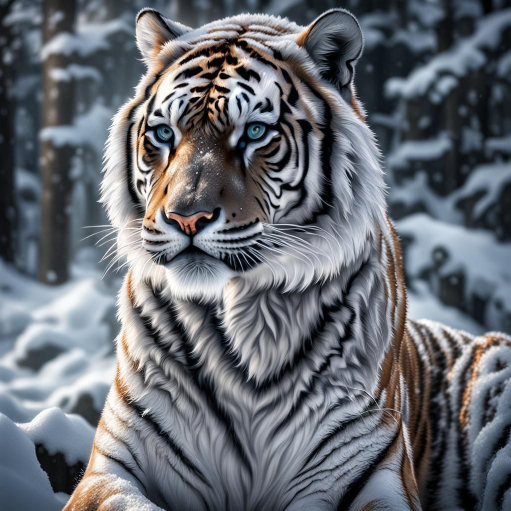 snow tiger - AI Generated Artwork - NightCafe Creator