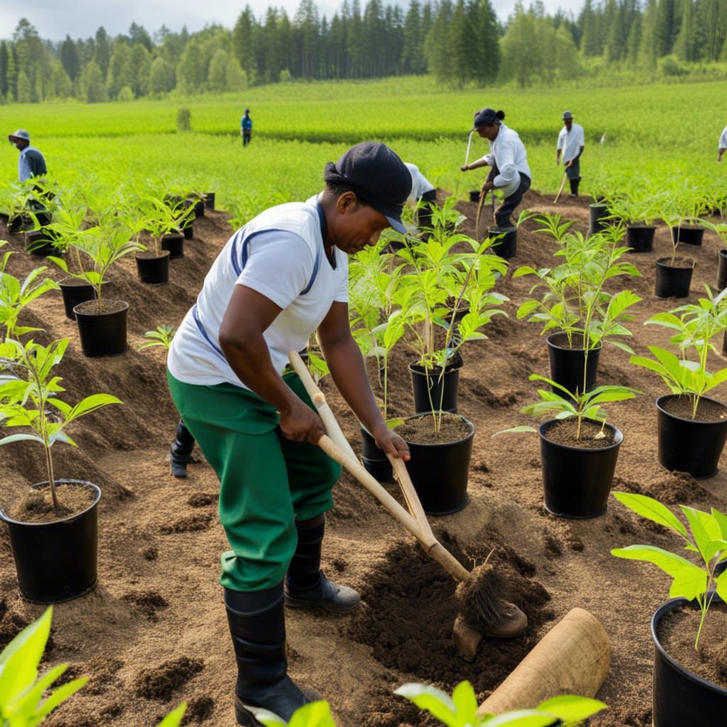 Tree Planting - AI Generated Artwork - NightCafe Creator