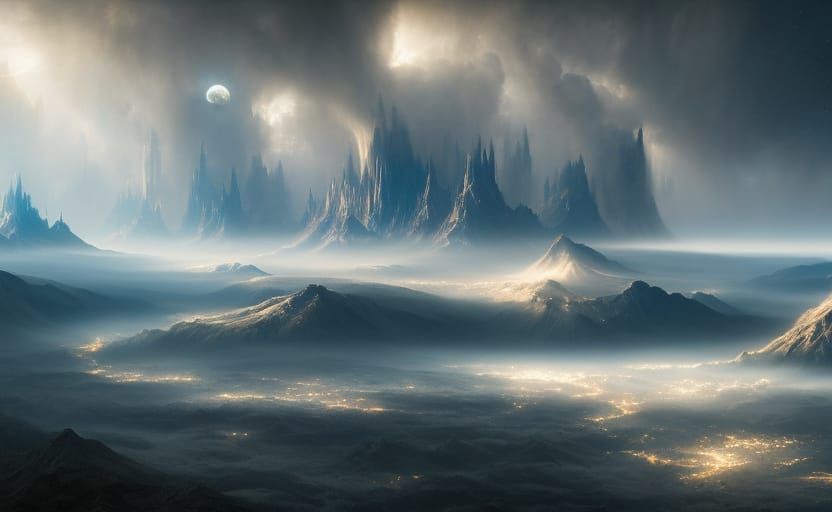 A stunning Futuristic (White and Transparent Glass City Floating In The ...