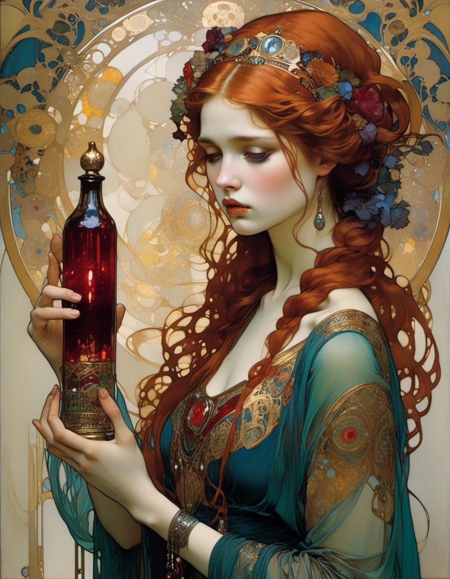 Cushla as Juliet jewel tones, despair, sadness dark portrait of coppery ...