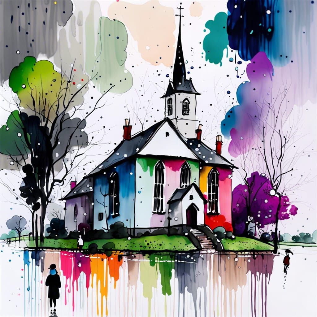 Soggy Splendour After the Shower (1), watercolour - AI Generated Artwork - NightCafe Creator